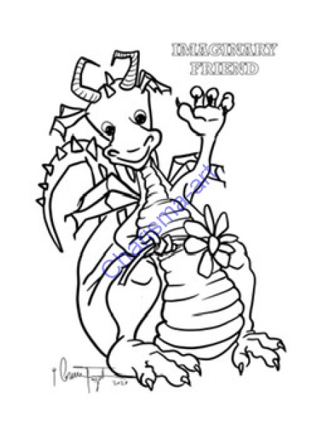 Coloring Page Imaginary Friend Kids Version 8.5”x11”Digital Download